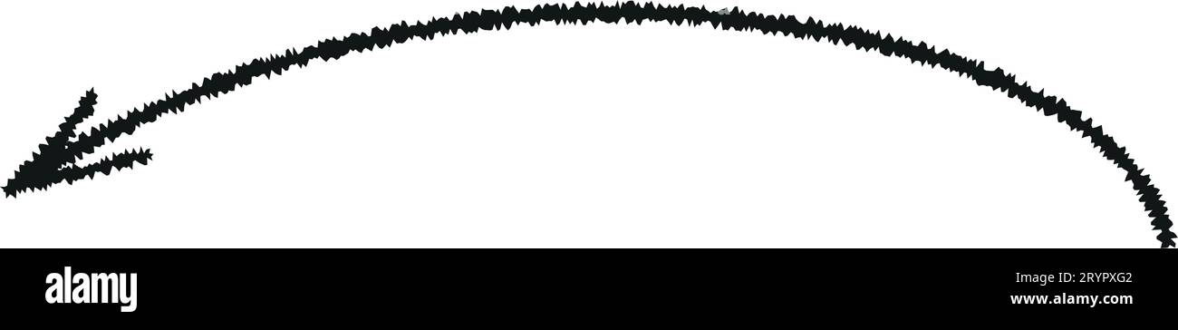 Doodle emphasis arrow icon. Design quirky twist zigzag line, spring ...