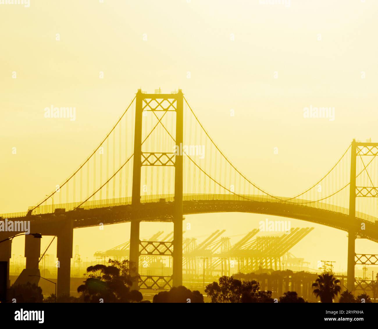 The Vincent Thomas Bridge is a 1,500-foot (460 m) long suspension ...