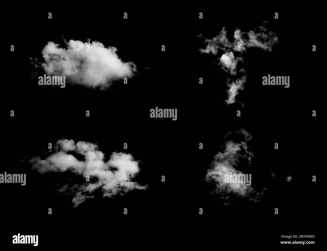 White cloud, smoke, black background Stock Photo - Alamy