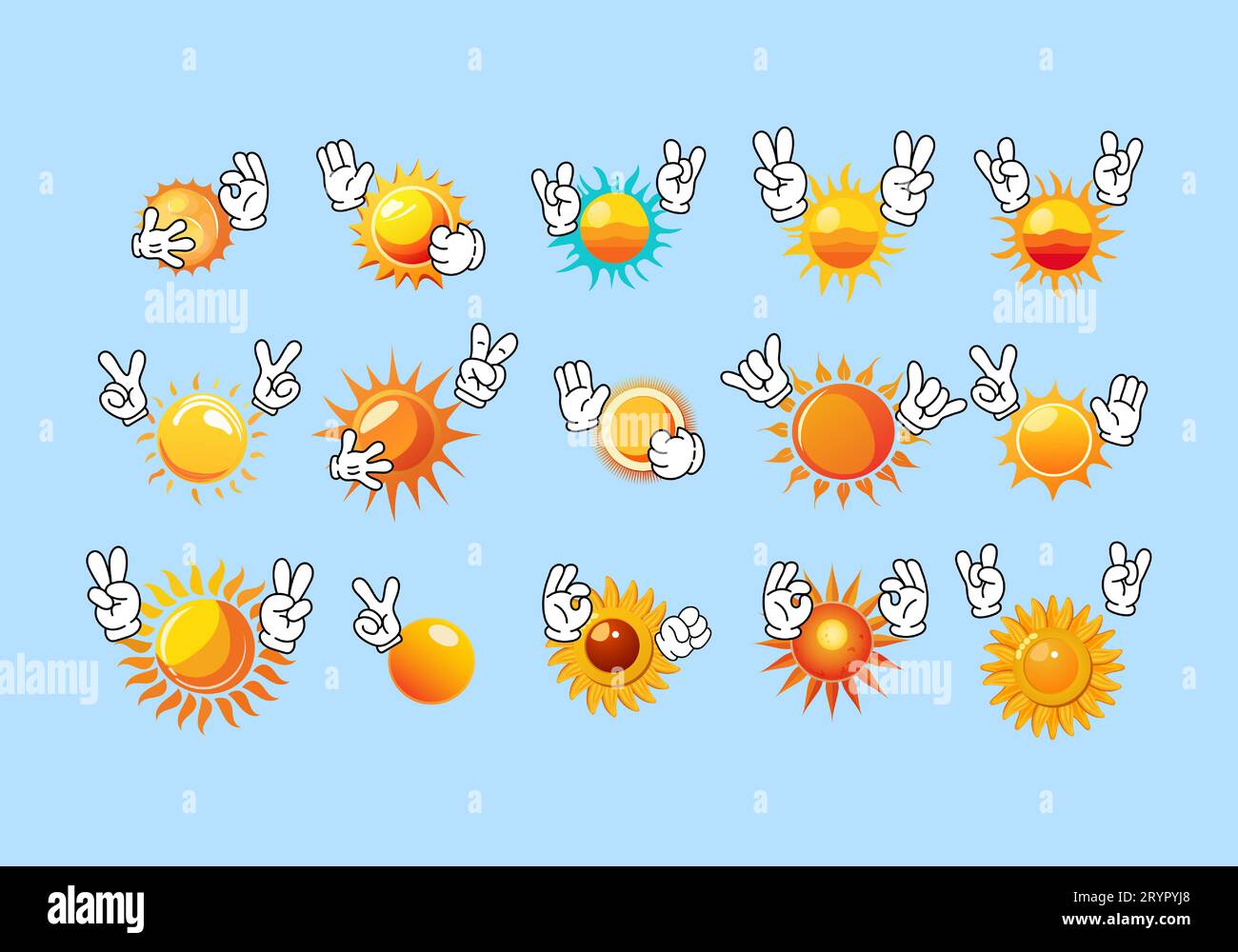 Set of Cartoon Sun Illustrations Stock Vector Image & Art - Alamy
