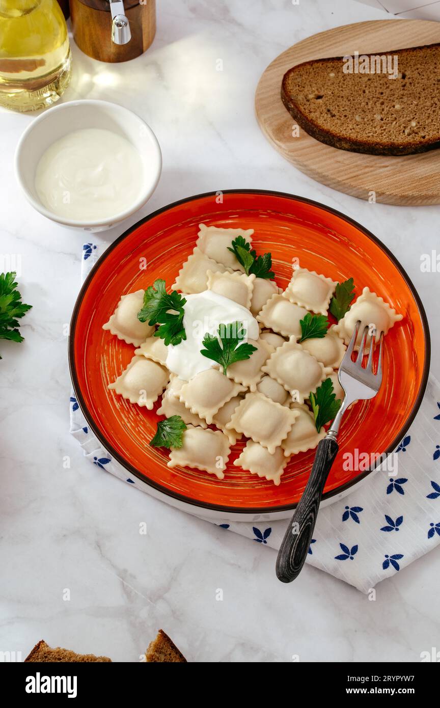 Delicious ravioli cheese basil hi-res stock photography and images - Alamy