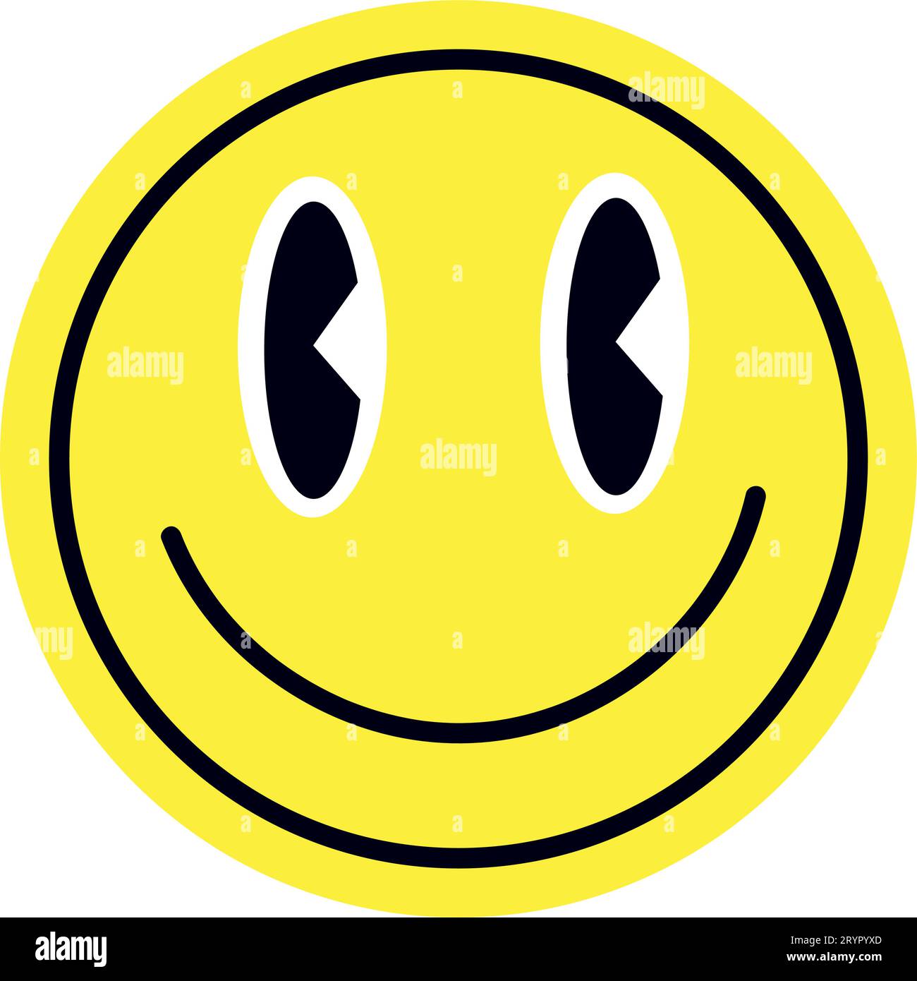 Retro Sticker. Cool abstract emoji with happy smiles. Trendy patches ...