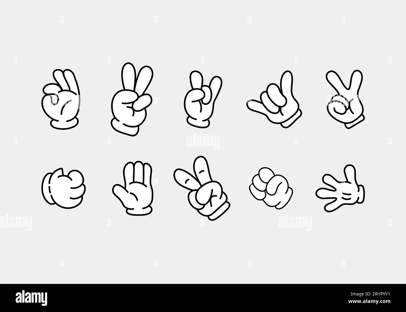 Cartoon Hand Set Illustrations Stock Vector Image & Art - Alamy