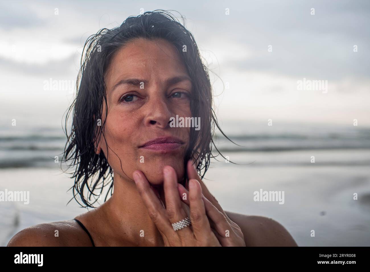 57 year old woman at the beach Stock Photo - Alamy
