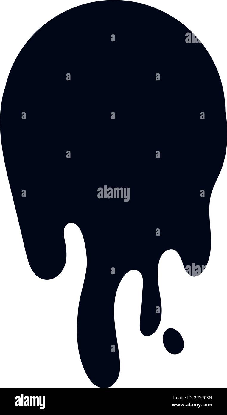 Black melt drips. Current paint or blood drop, oil flow, liquid caramel ...