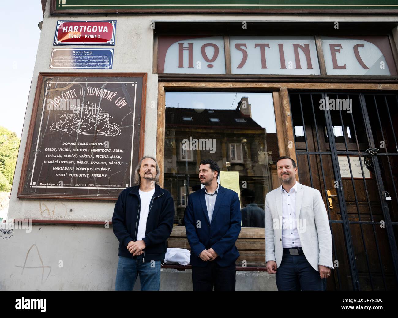 Unveiling of the first street sign of Hartig (Hartigova) in the former ...