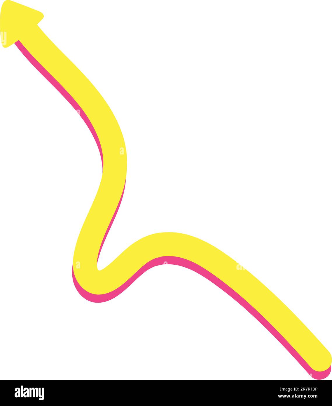 Doodle spiral arrows icon. Design quirky twist zigzag line, spring coil ...