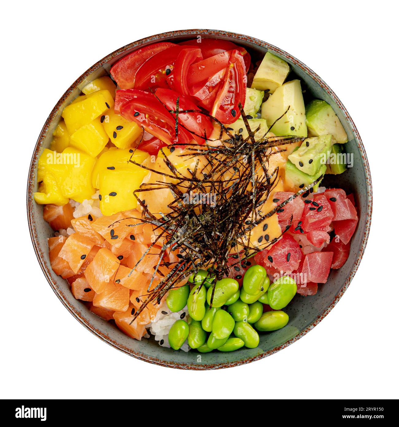 Poke bowl tuna hawaiian Cut Out Stock Images & Pictures - Alamy