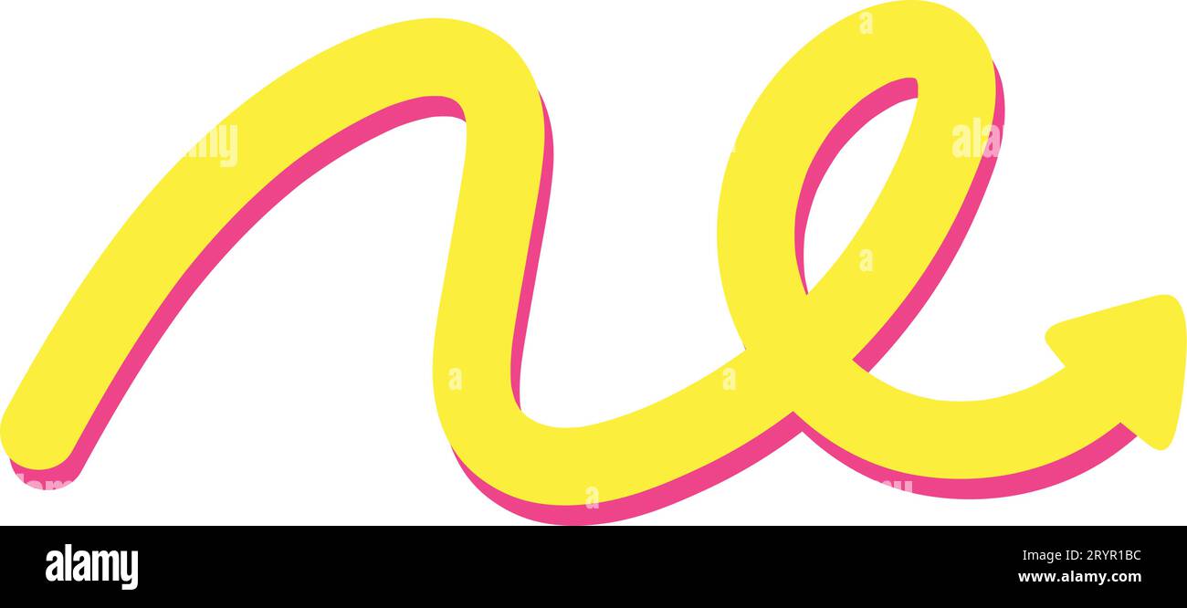 Doodle spiral arrows icon. Design quirky twist zigzag line, spring coil ...