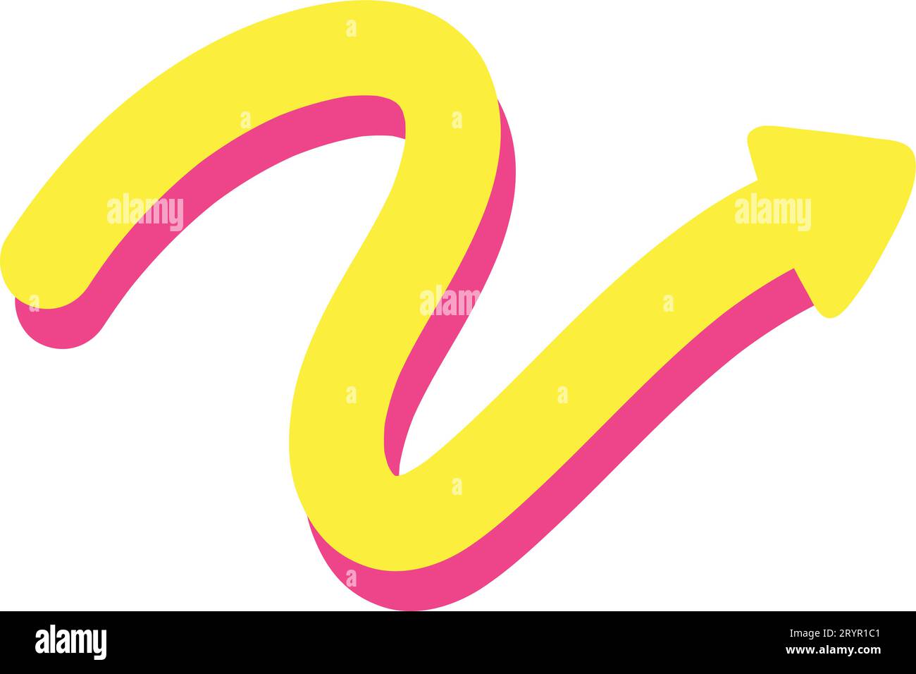 Doodle spiral arrows icon. Design quirky twist zigzag line, spring coil ...