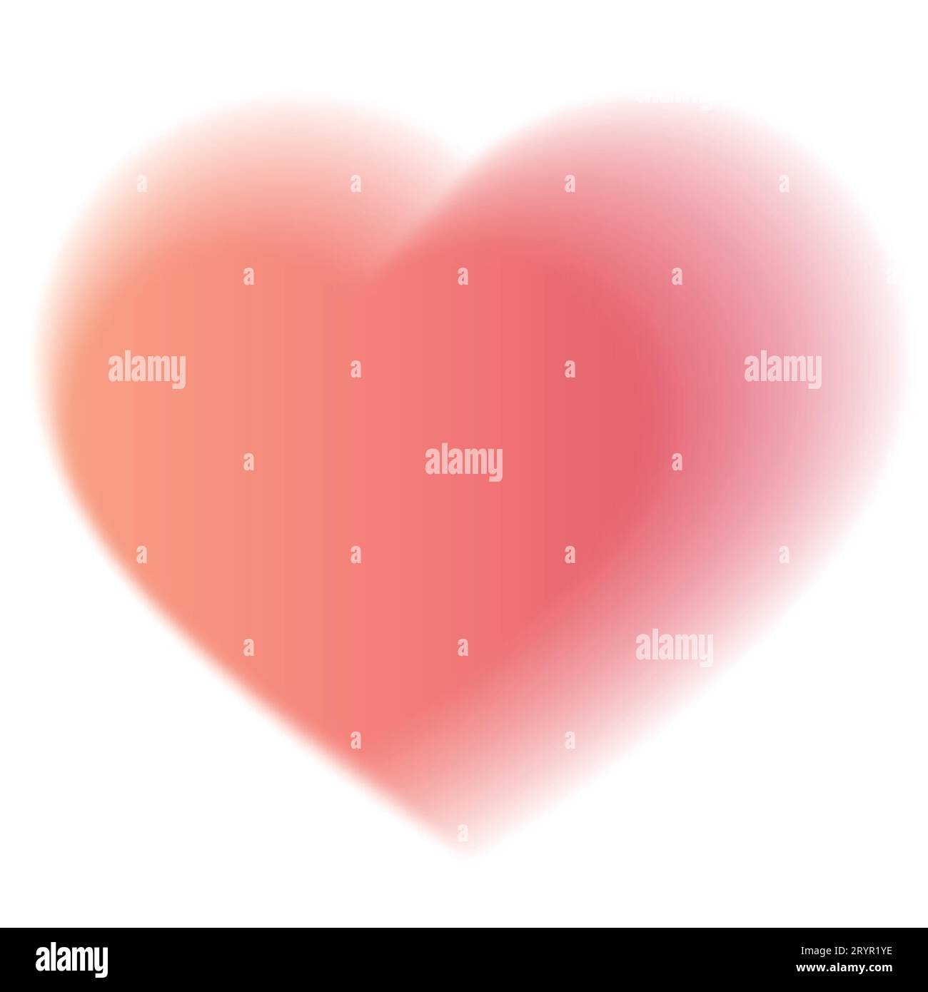 Abstract blurred gradients hearts and flowers set. Soft colored graphic ...