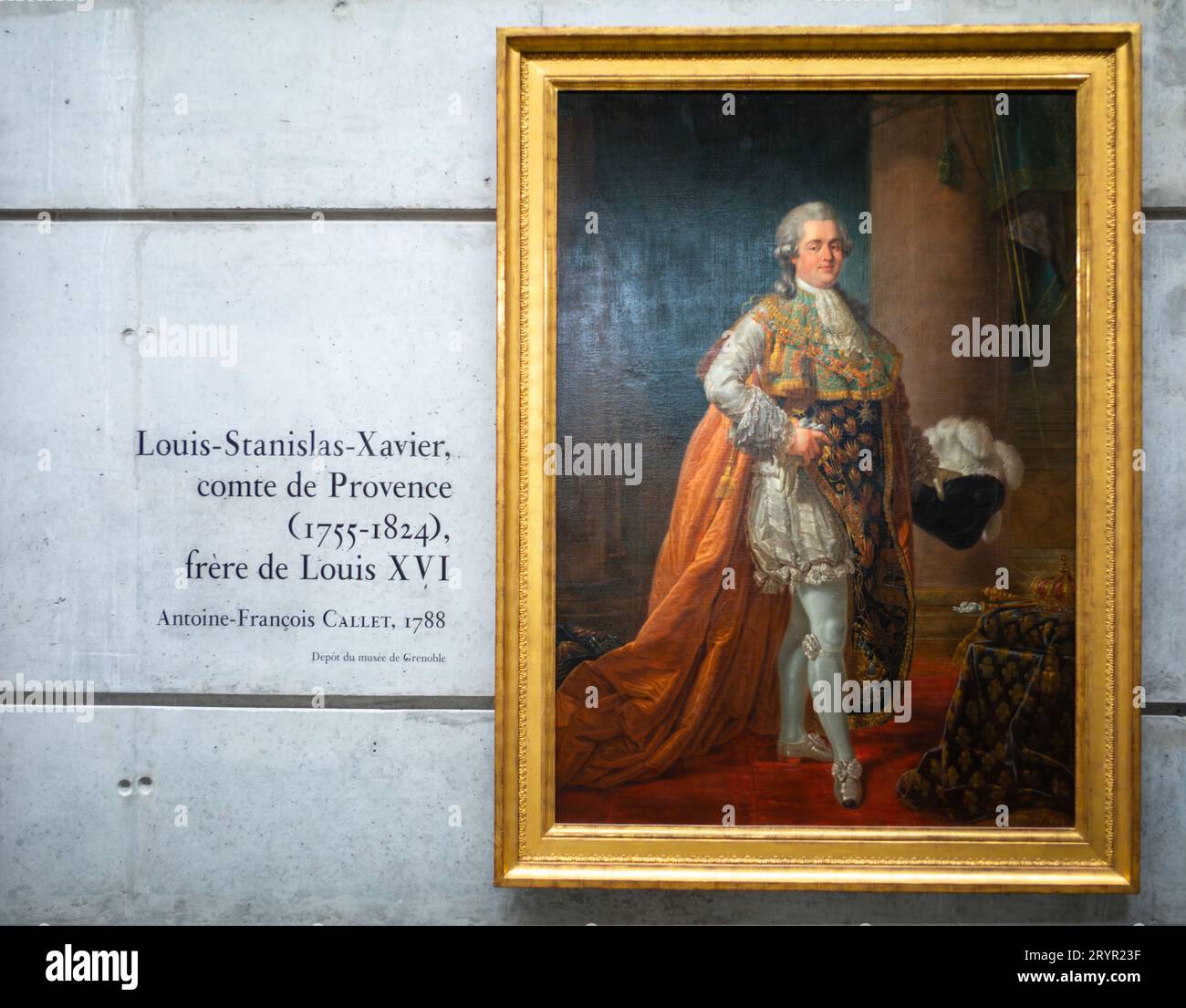 A large framed portrait by painted by Antoine Francois Callet in 1788 ...