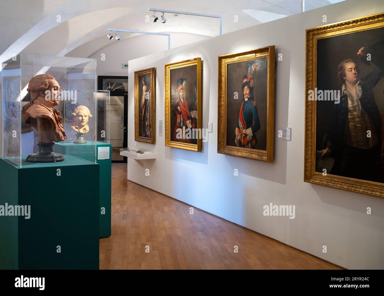 Busts and oil paintings of people from the period of the French ...