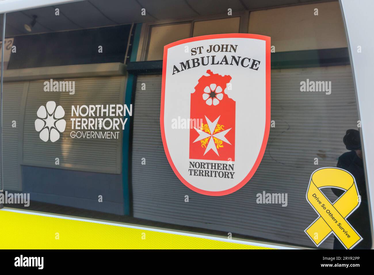 A closeup of an (St John) ambulance in Alice Springs (Mparntwe ...