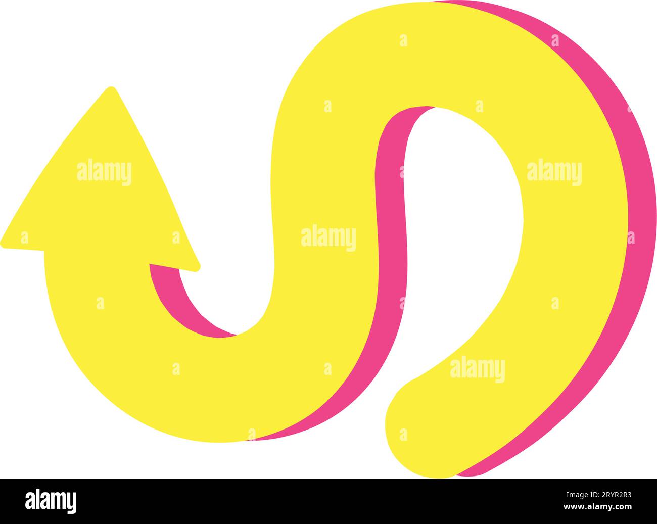 Doodle spiral arrows icon. Design quirky twist zigzag line, spring coil ...