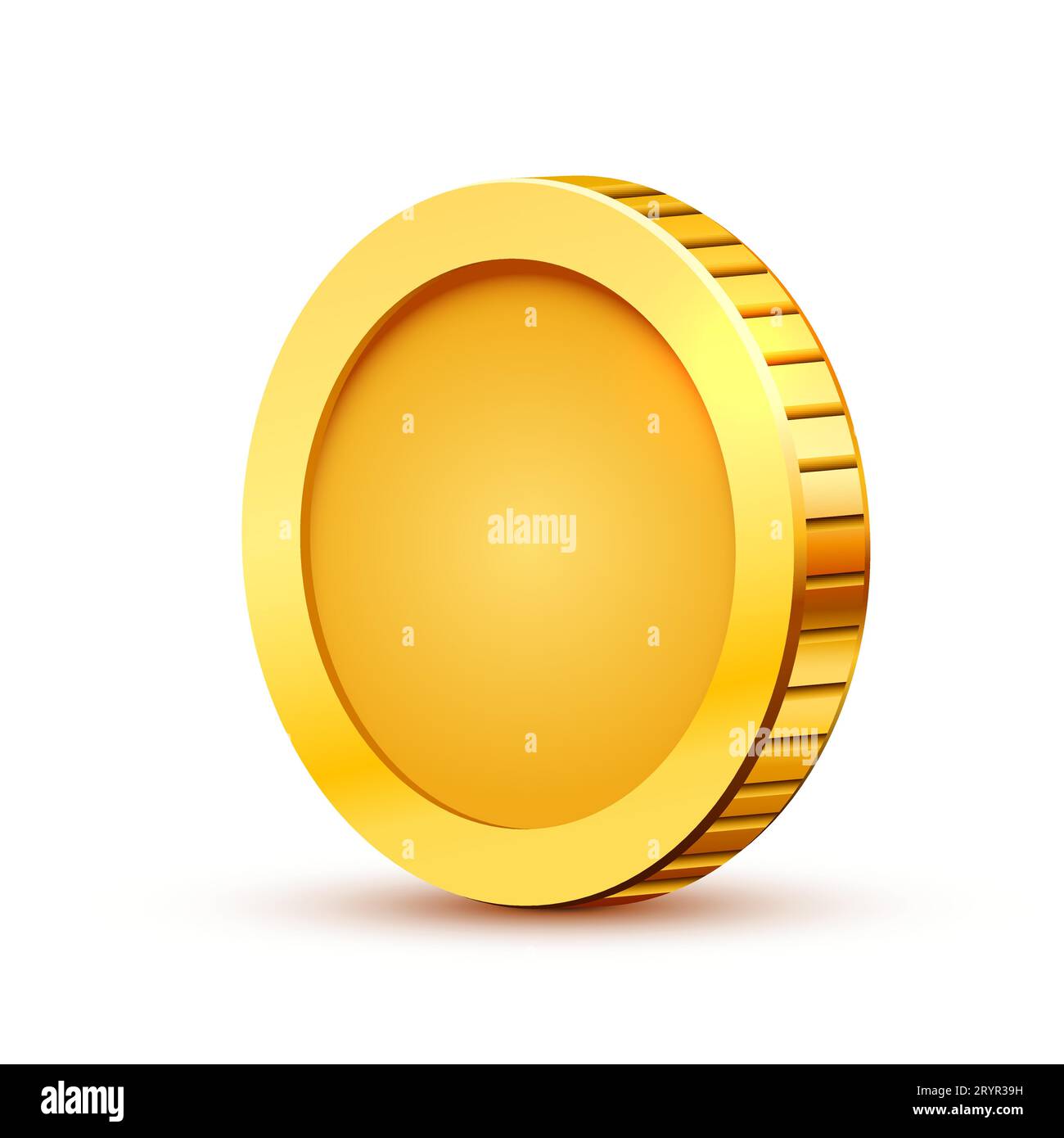 3d realistic gold coin isolated on white background. Vector ...