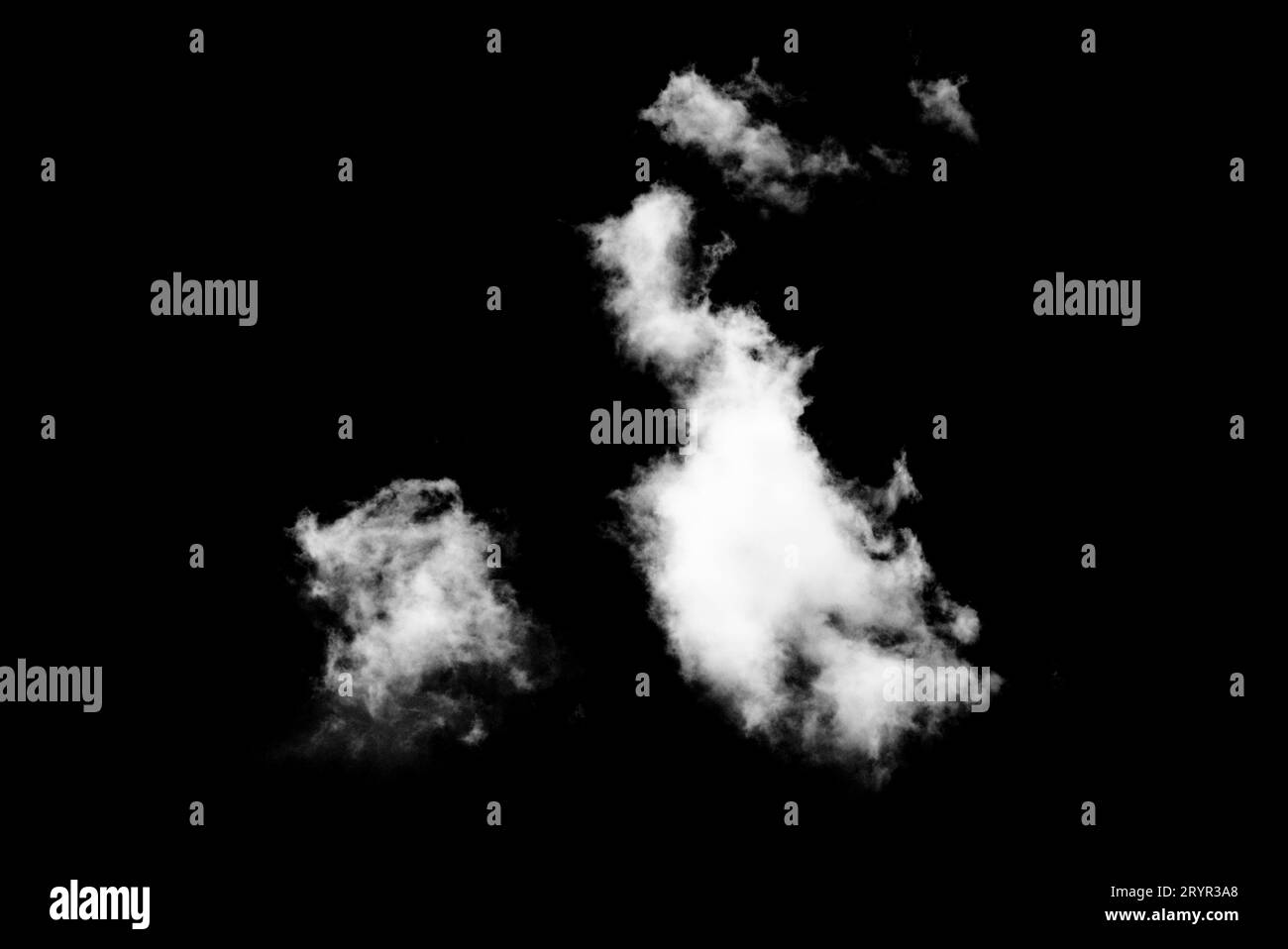 White cloud, sky space, smoke air, black background Stock Photo - Alamy