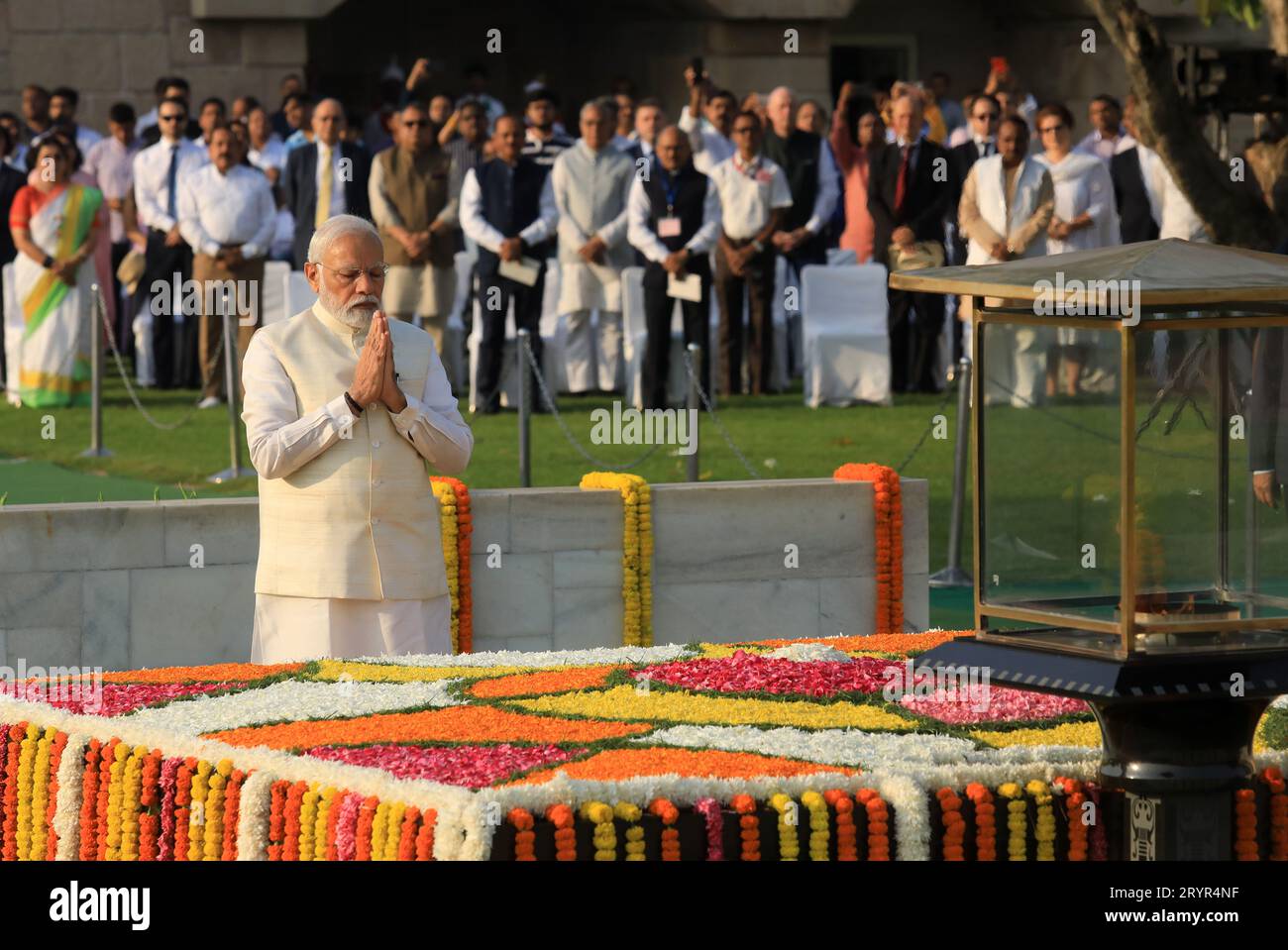 New Delhi, India. 02nd Oct, 2023. Prime Minister Narendra Modi pays his ...