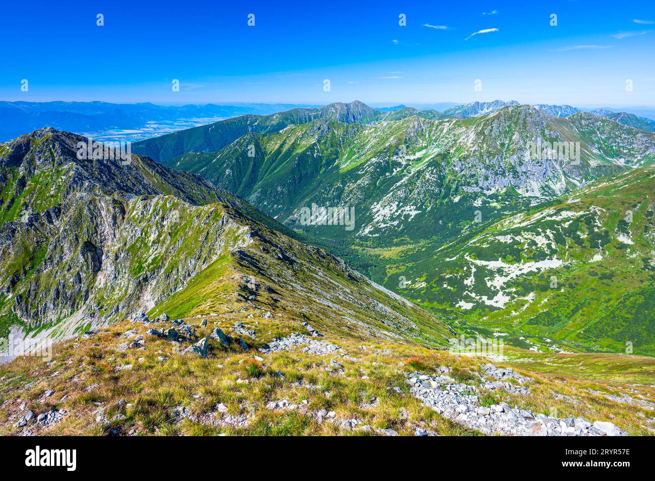Panorama of the Western Tatras from the mount Bystra Stock Photo - Alamy