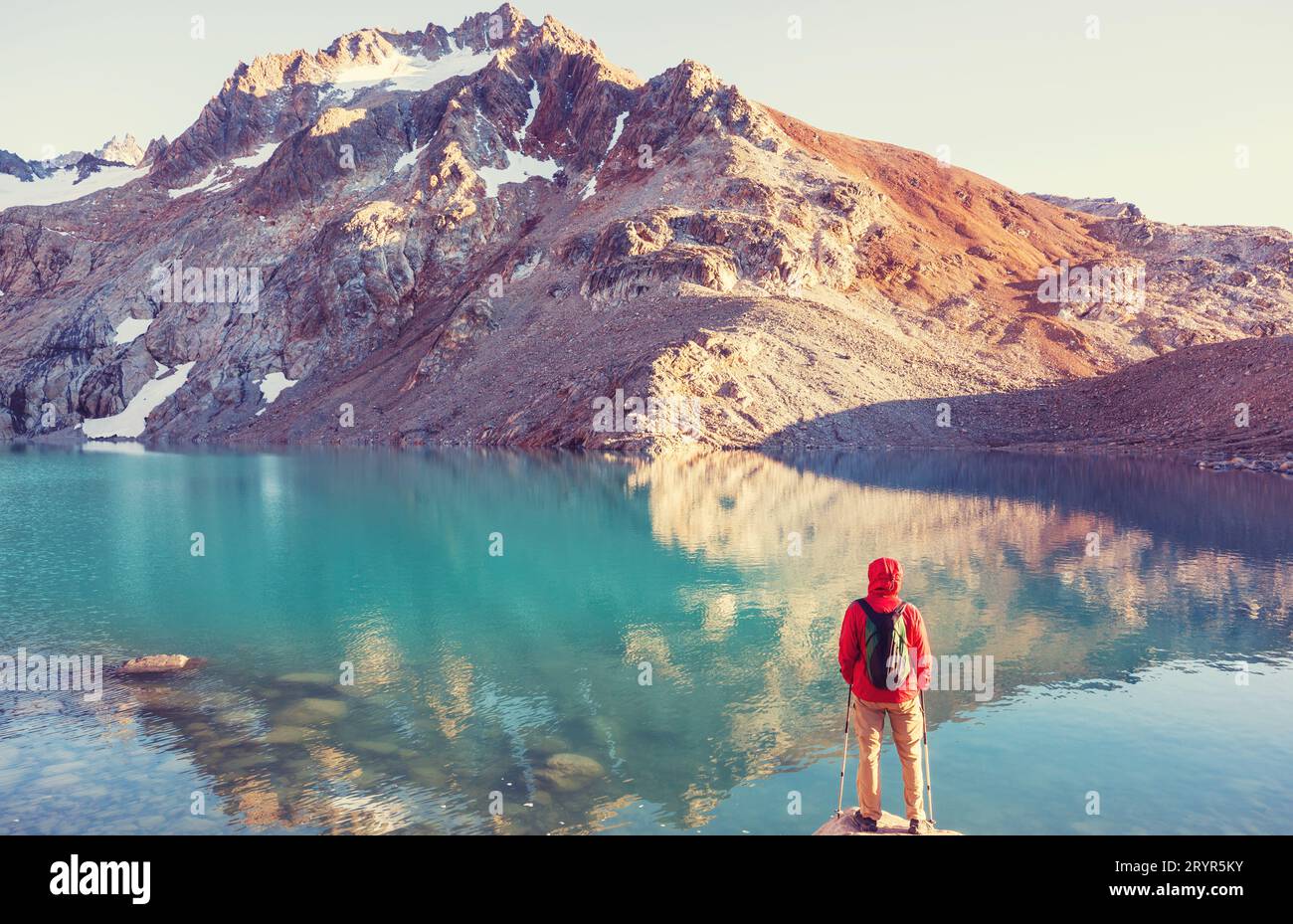 Mountain Hiking in Fitz Roy Massif, Patagonia, Chile Stock Photo - Alamy