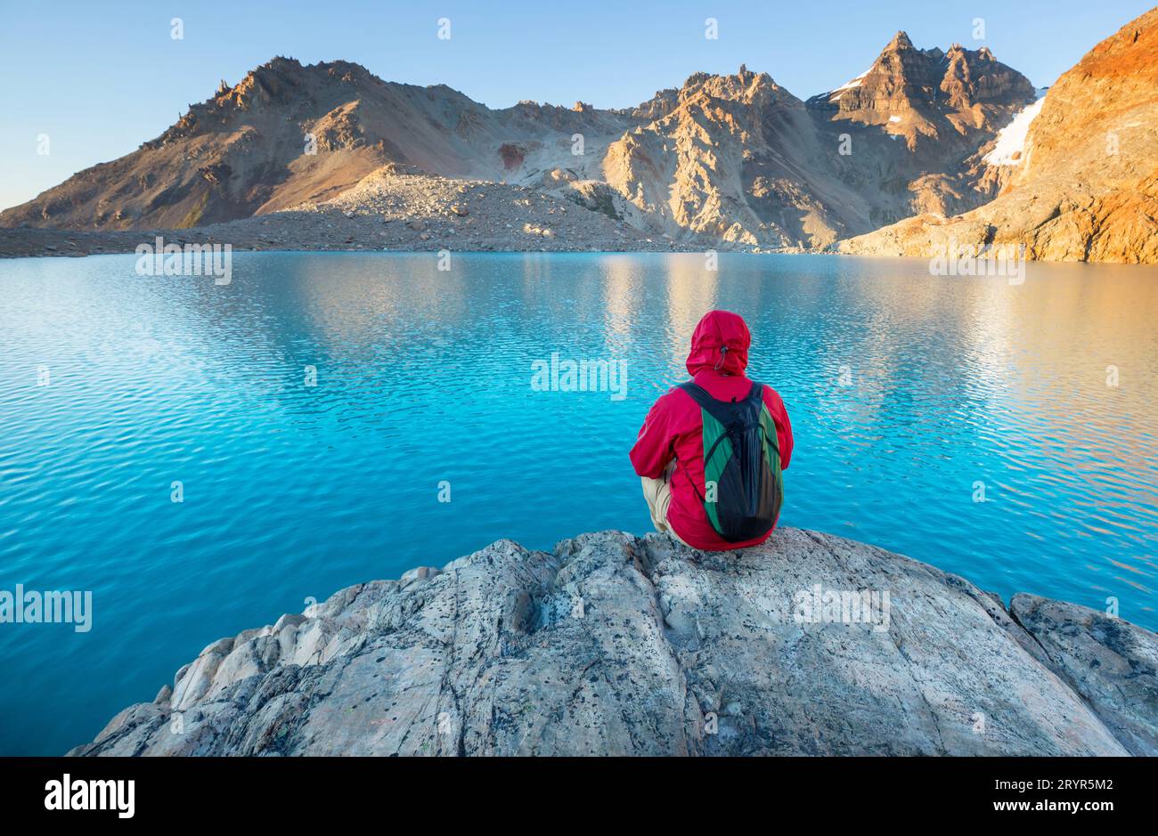 Mountain Hiking in Fitz Roy Massif, Patagonia, Chile Stock Photo - Alamy