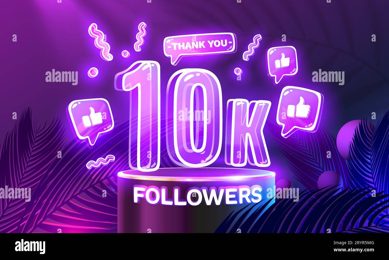 Thank You 10k Followers Peoples Online Social Group Happy Banner