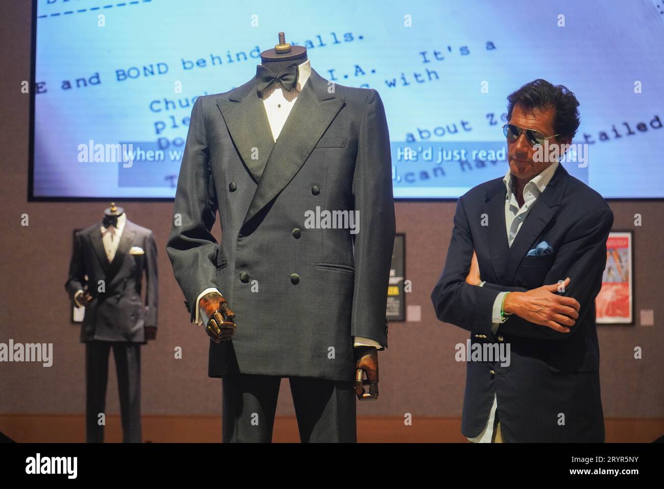 London UK. 2 October 2023. . Geoffrey Moore son Sir Roger Moore poses ...