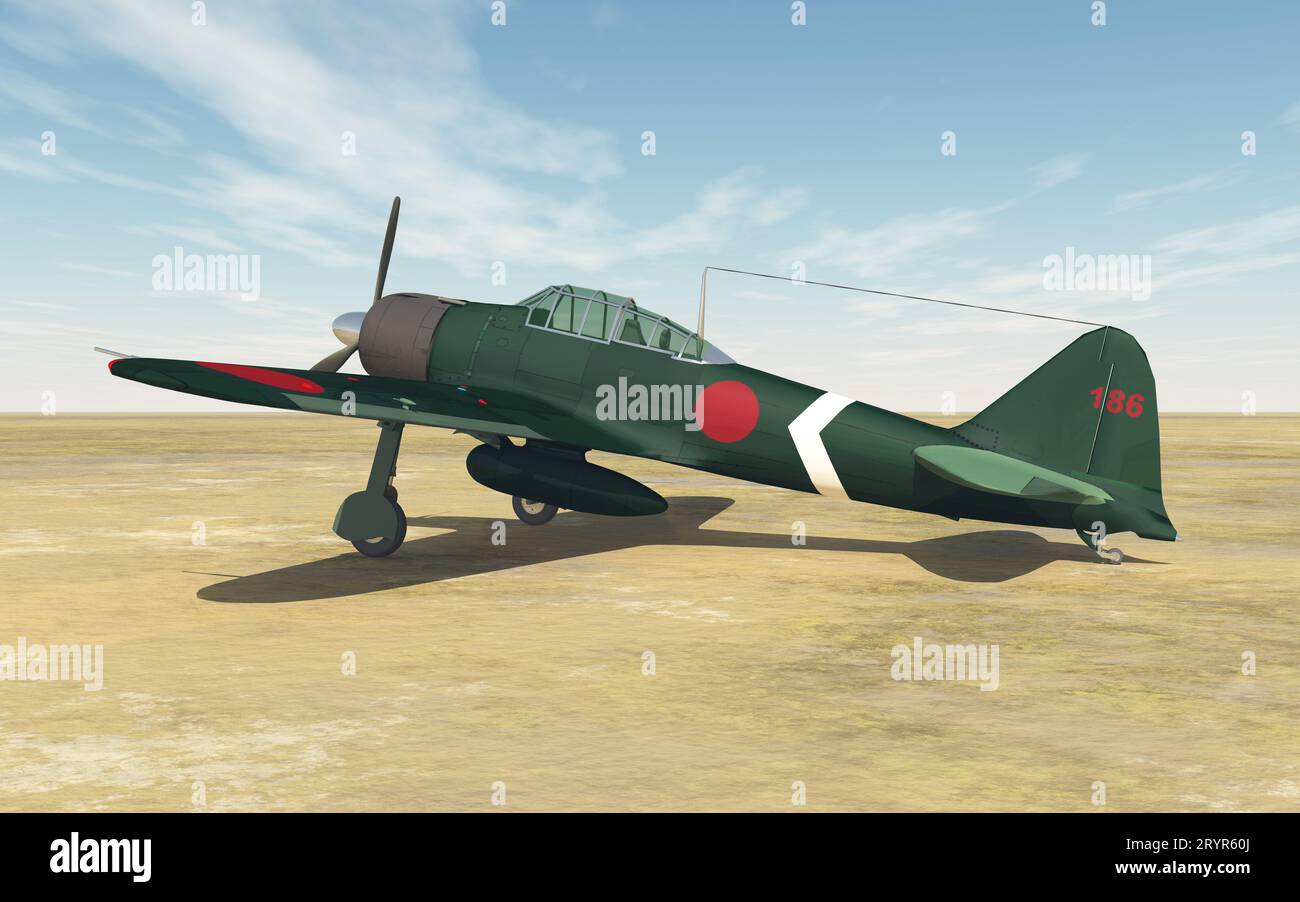 Japanese fighter plane of World War II on an airfield Stock Photo - Alamy