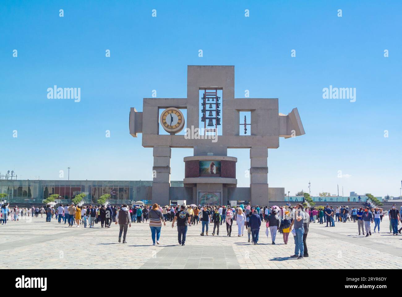Mexico City, CDMX, Mexico, A landscape with a cross at Basílica de ...