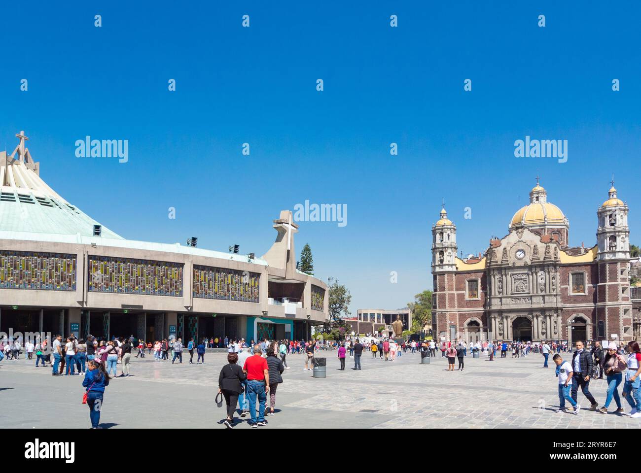 Mexico City, CDMX, Mexico, A landscape with Basílica de Nuestra Señora ...