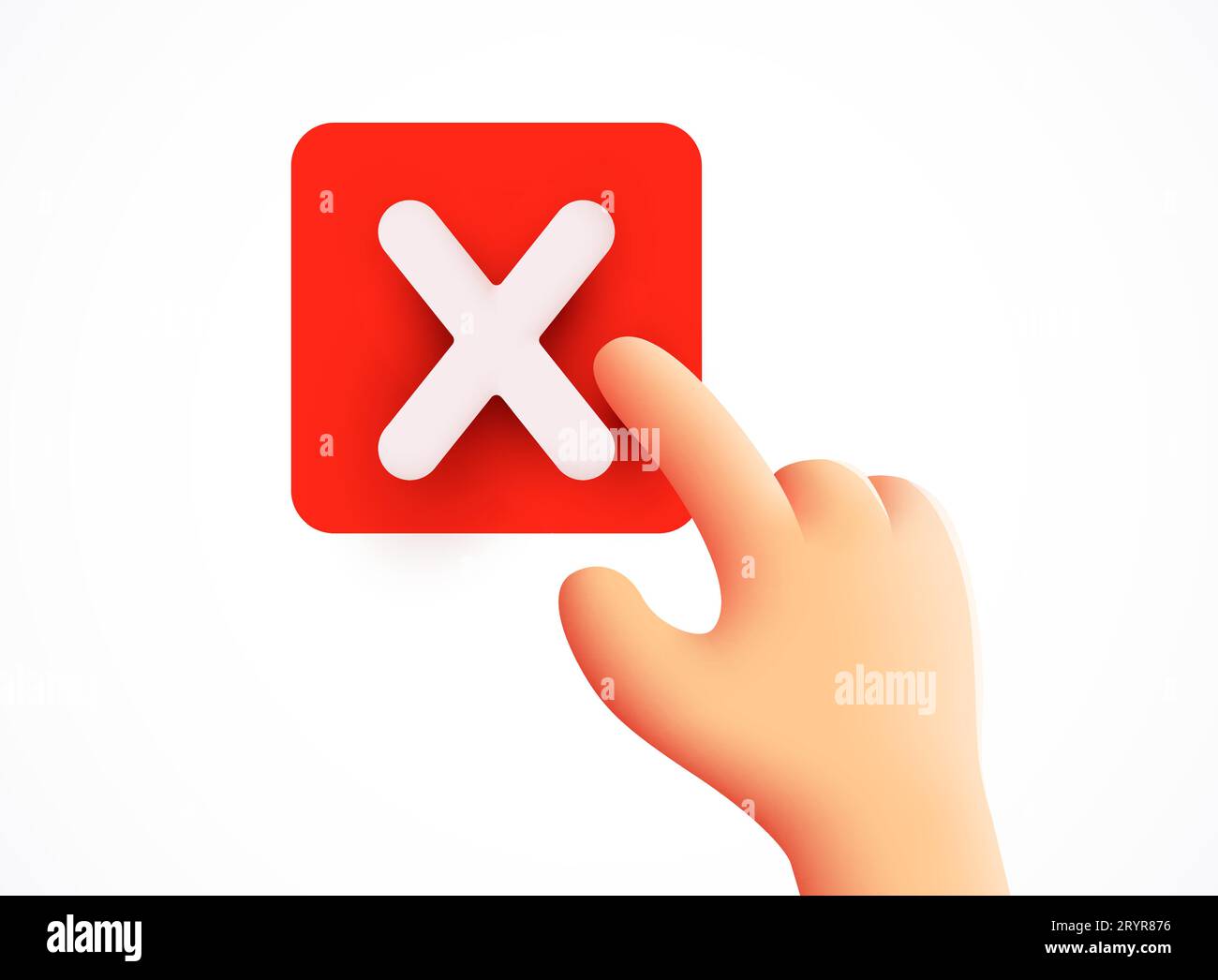 Push button cross sign hand Cut Out Stock Images & Pictures - Alamy