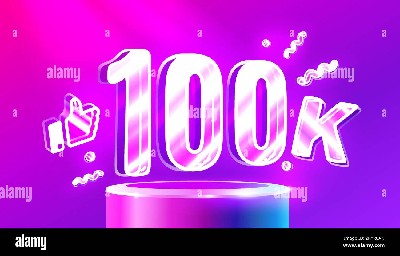 100k followers vector vectors Stock Vector Images - Alamy