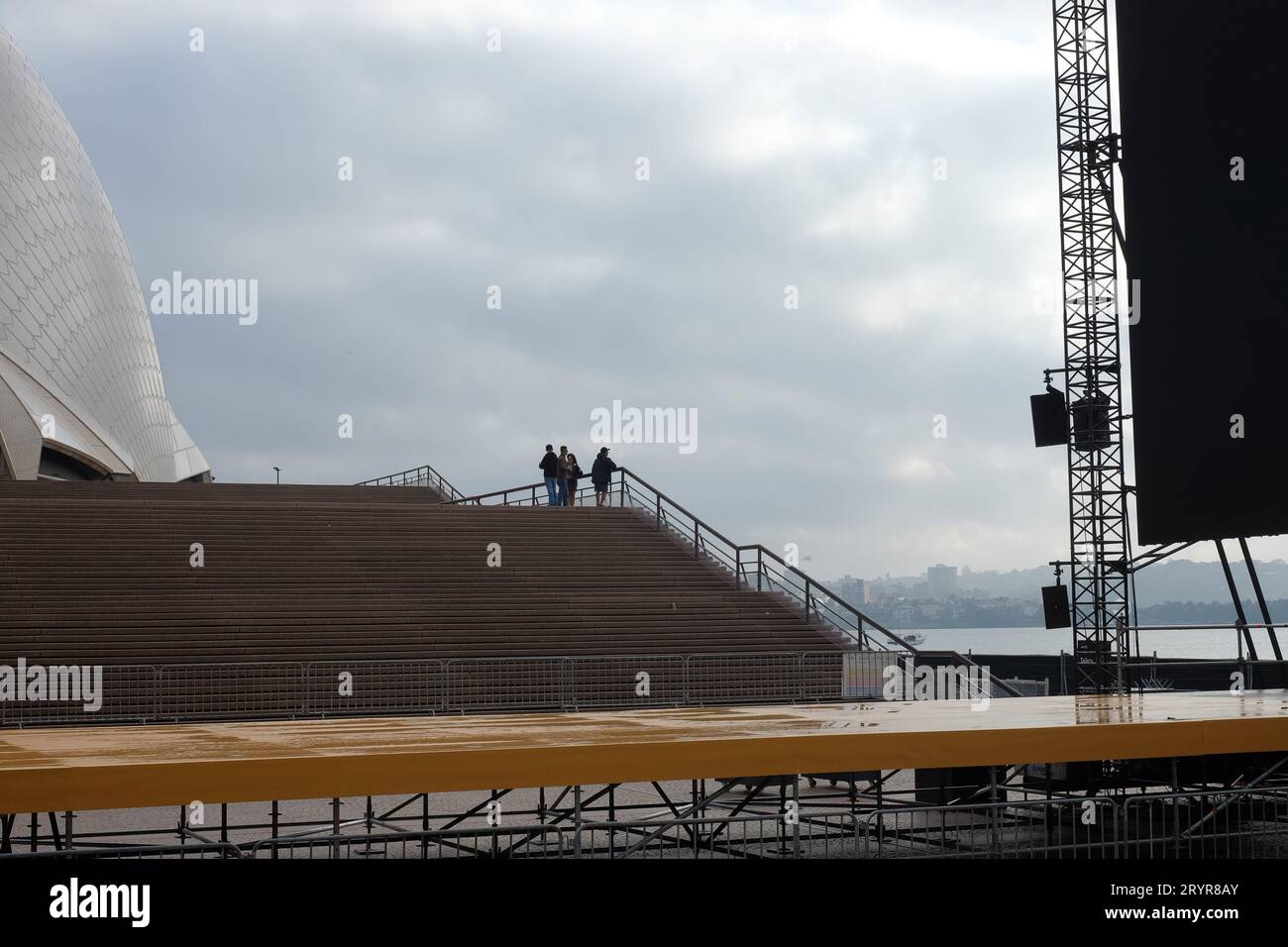 The monumental steps at the Sydney Opera House seen from the forecourt ...