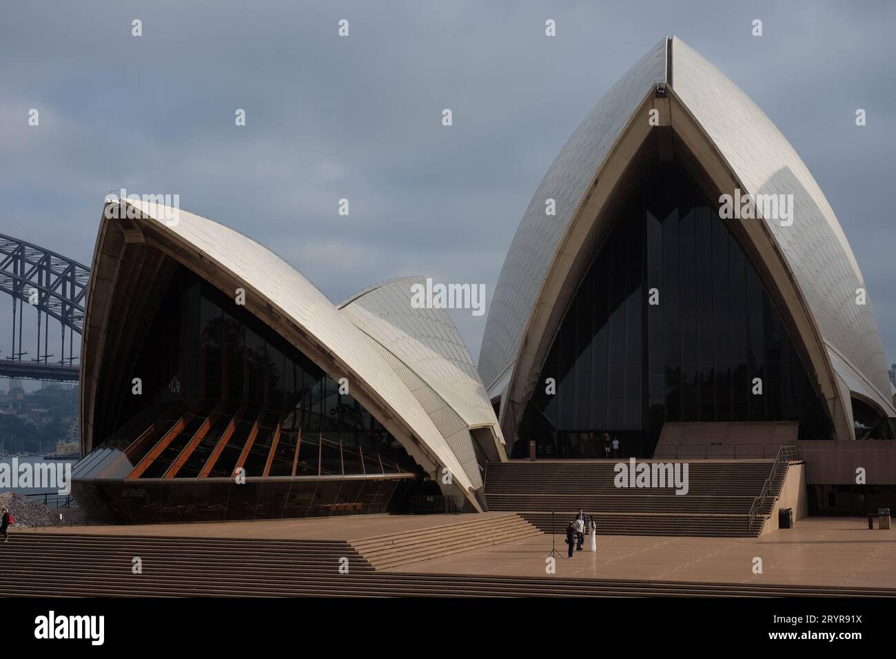An elevated front view of the Sydney Opera House, Restaurant and ...