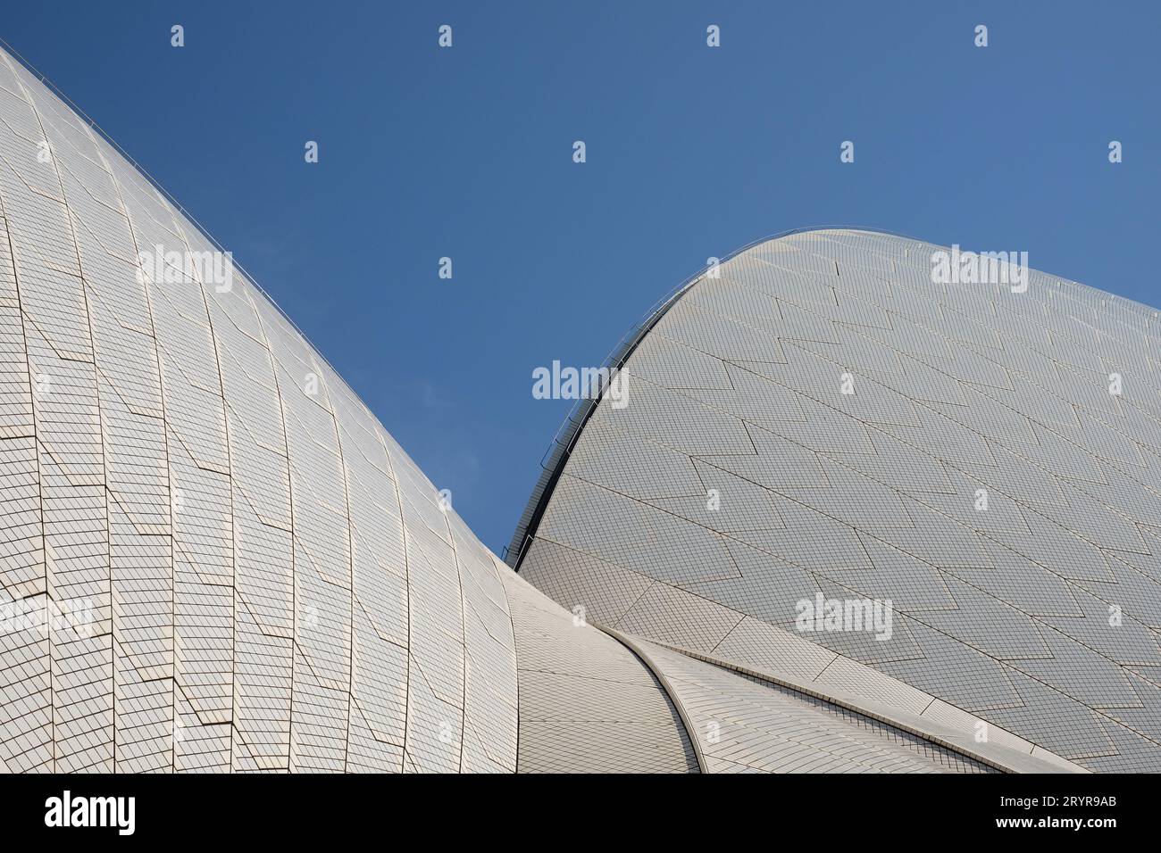 Intersection of two of the curved concrete shells up close, external ...