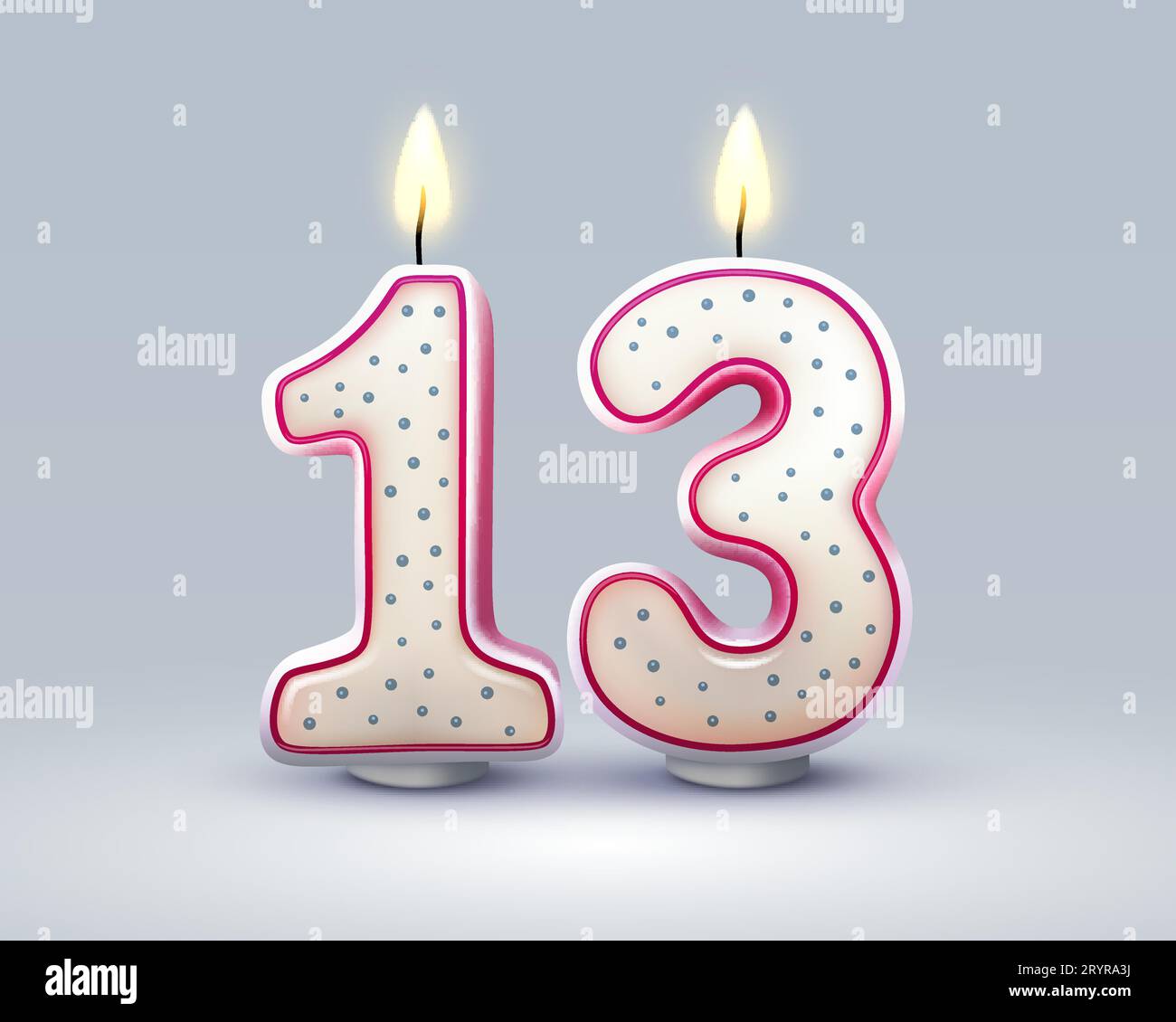 Birthday candle number 13 flame Stock Vector Images - Alamy