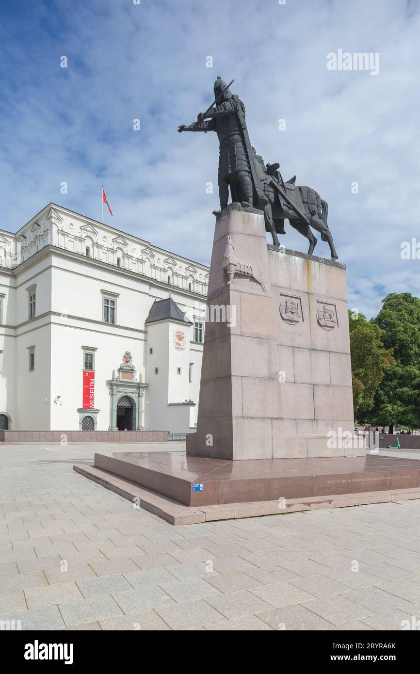 Vilnius, Lithuania AUGUST 13, 2023. Monument to Grand Duke Gediminas ...