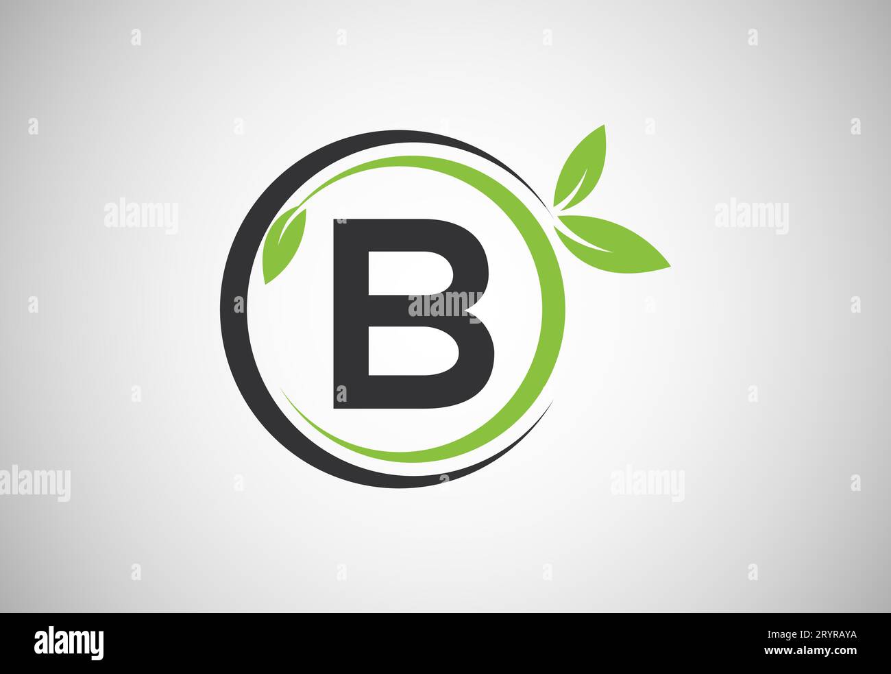 English alphabet with green leaves. Organic, eco-friendly logo design ...