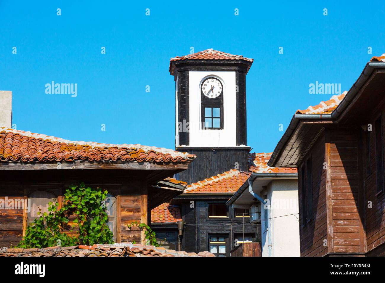 Old wooden clock tower hi-res stock photography and images - Alamy