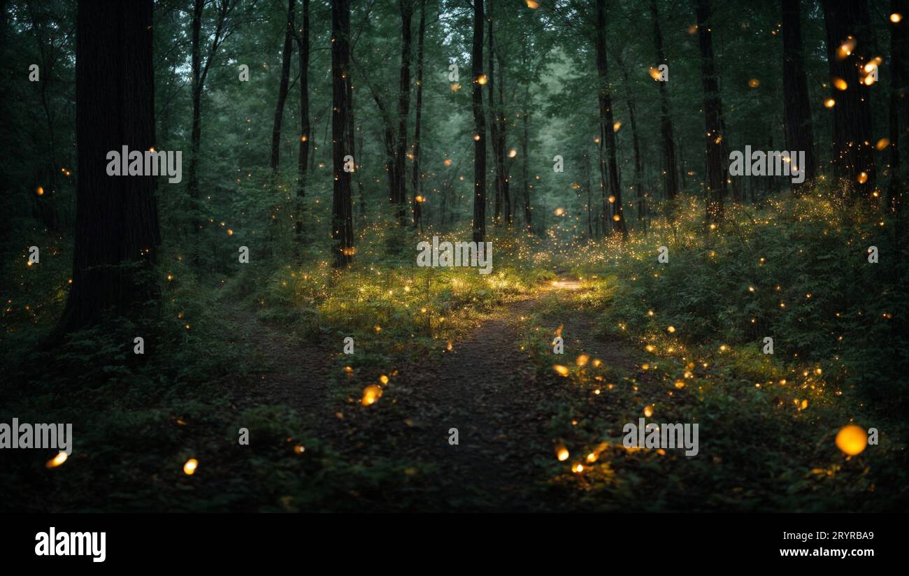 Long exposure captures fireflies weaving luminescent trails in a dark ...