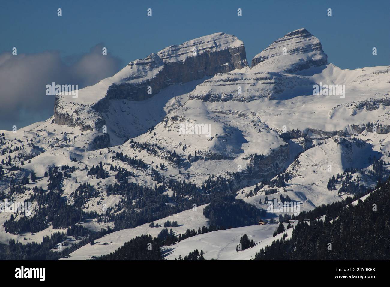 Beautiful shaped mountains near Aigle, Switzerland Stock Photo - Alamy