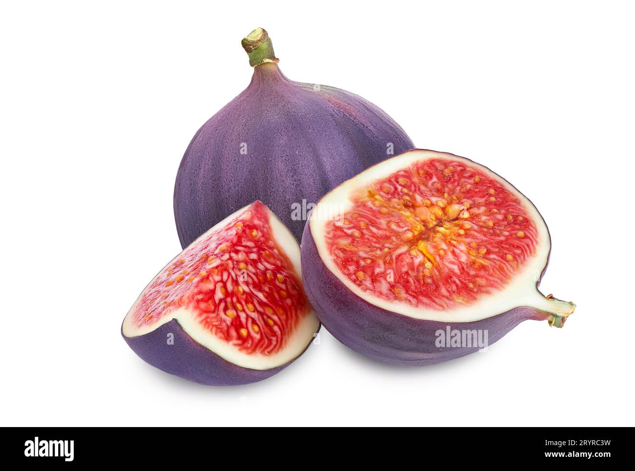 Fresh fig with slices fruit isolated on white background Stock Photo ...