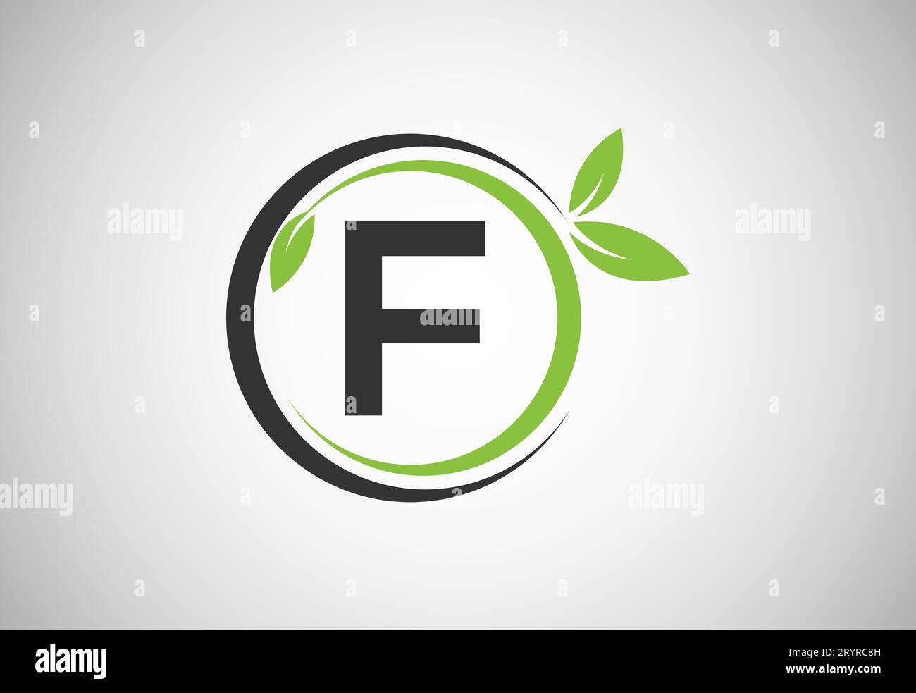 English alphabet with green leaves. Organic, eco-friendly logo design ...