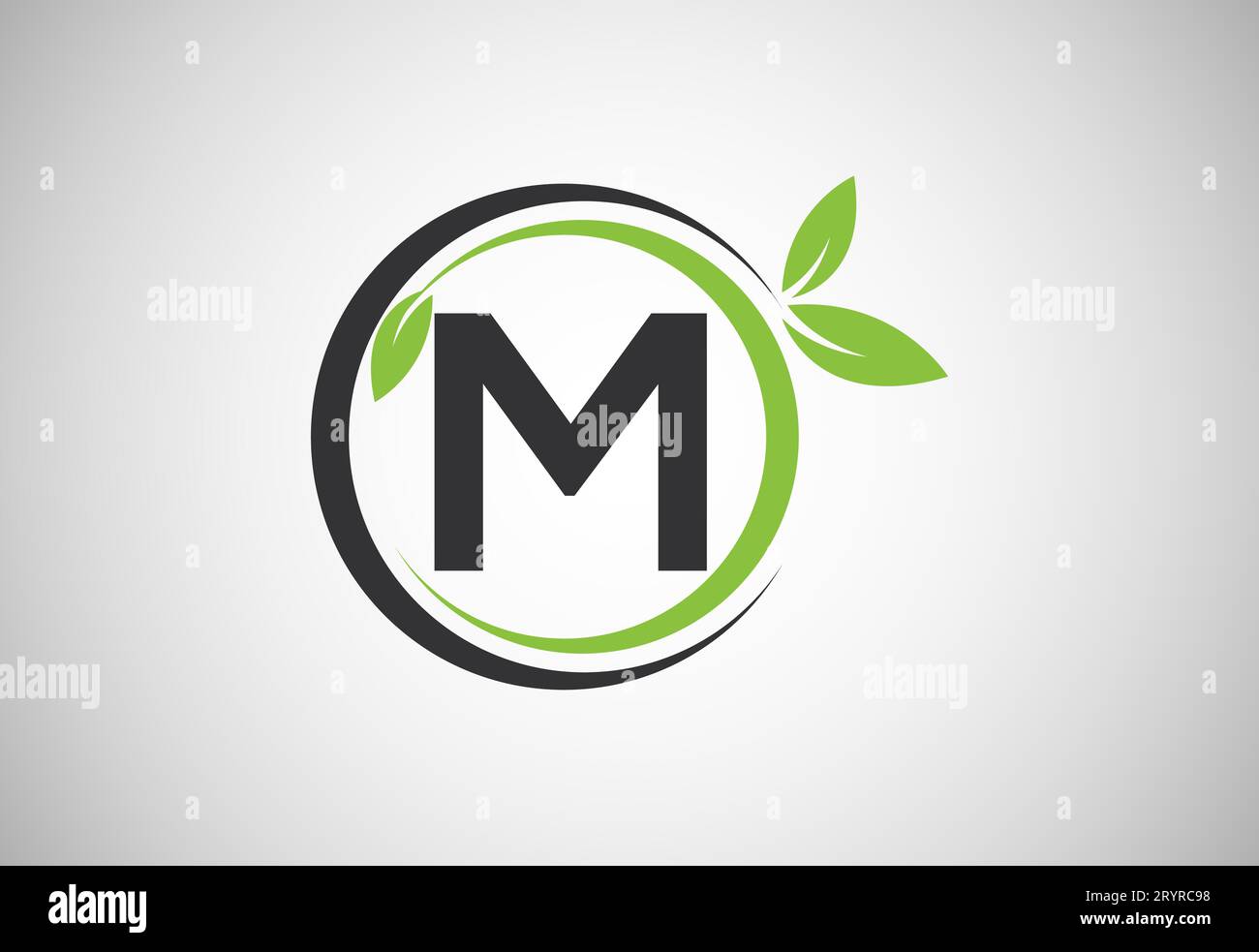 English alphabet with green leaves. Organic, eco-friendly logo design ...