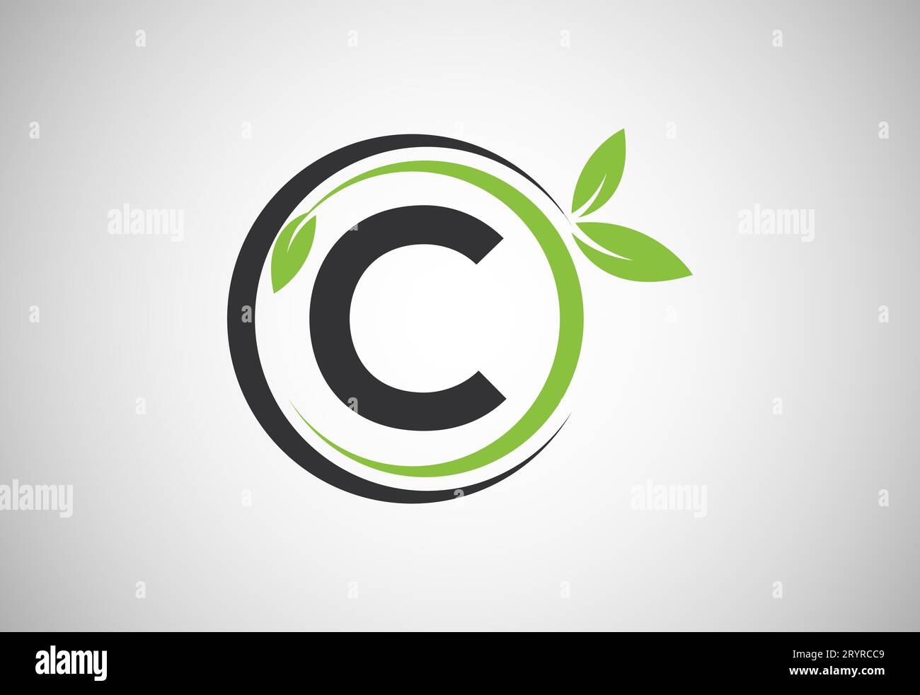 English alphabet with green leaves. Organic, eco-friendly logo design ...
