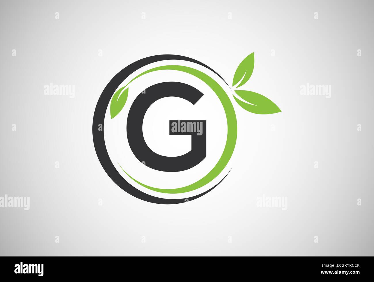 English alphabet with green leaves. Organic, eco-friendly logo design ...