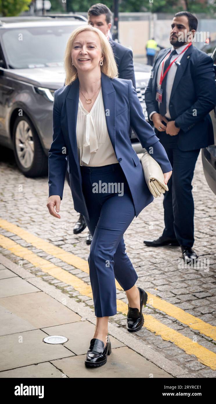 Liz Truss arrives at the Conservative Party annual conference at the ...