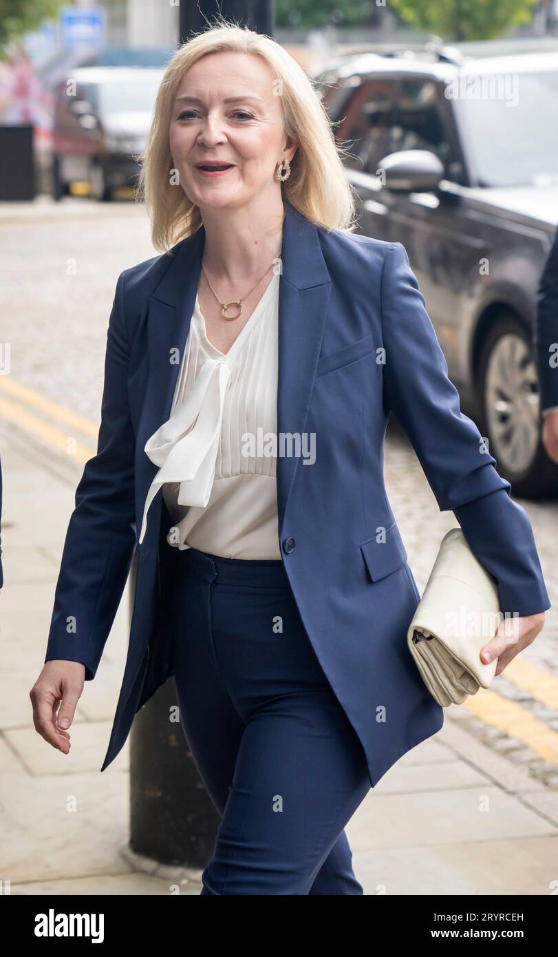 Liz Truss arrives at the Conservative Party annual conference at the ...