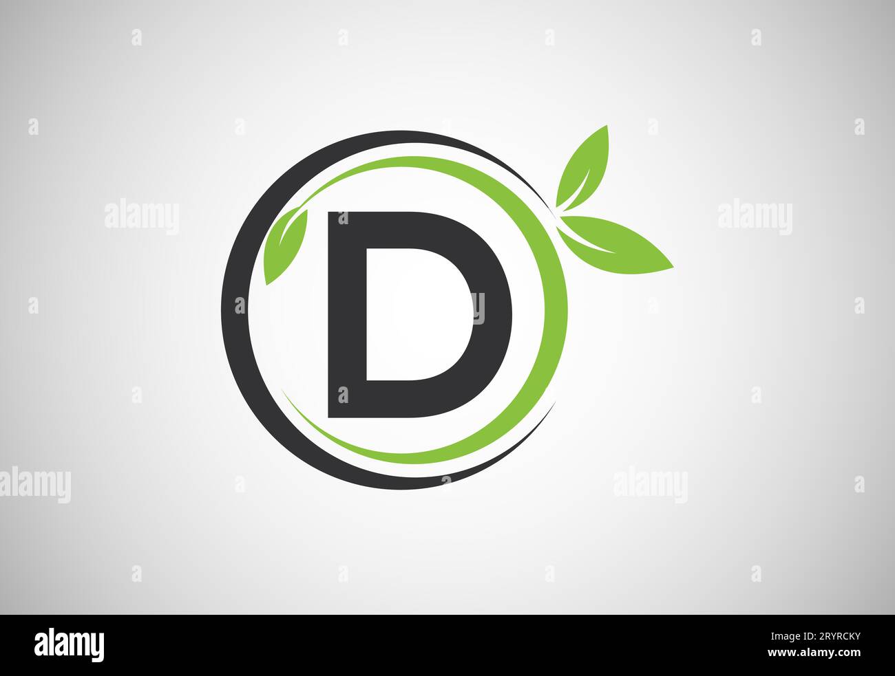English alphabet with green leaves. Organic, eco-friendly logo design ...