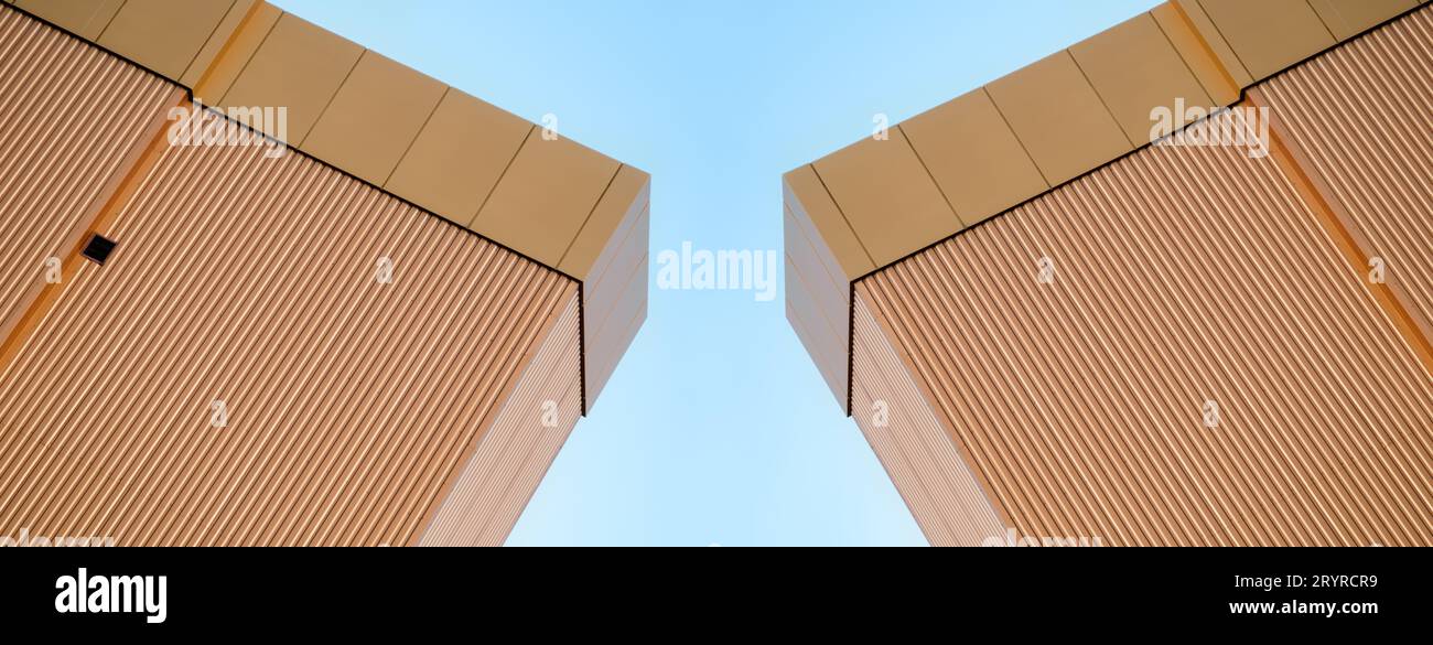 Orange wall of a modern building Stock Photo - Alamy